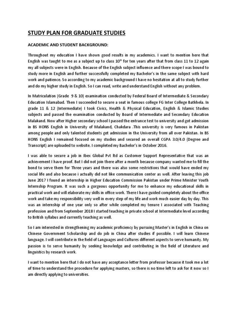 study-plan-for-graduate-studies-pdf-university-and-college