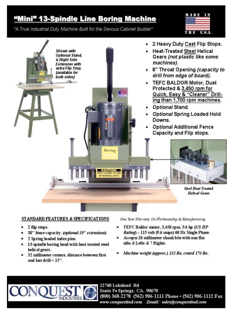 "Mini" 13 - Spindle Line Boring Machine | PDF | Machines | Mechanical ...