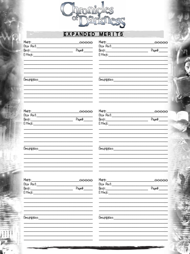 CofD ExpandedMeritsSheet Interactive | PDF