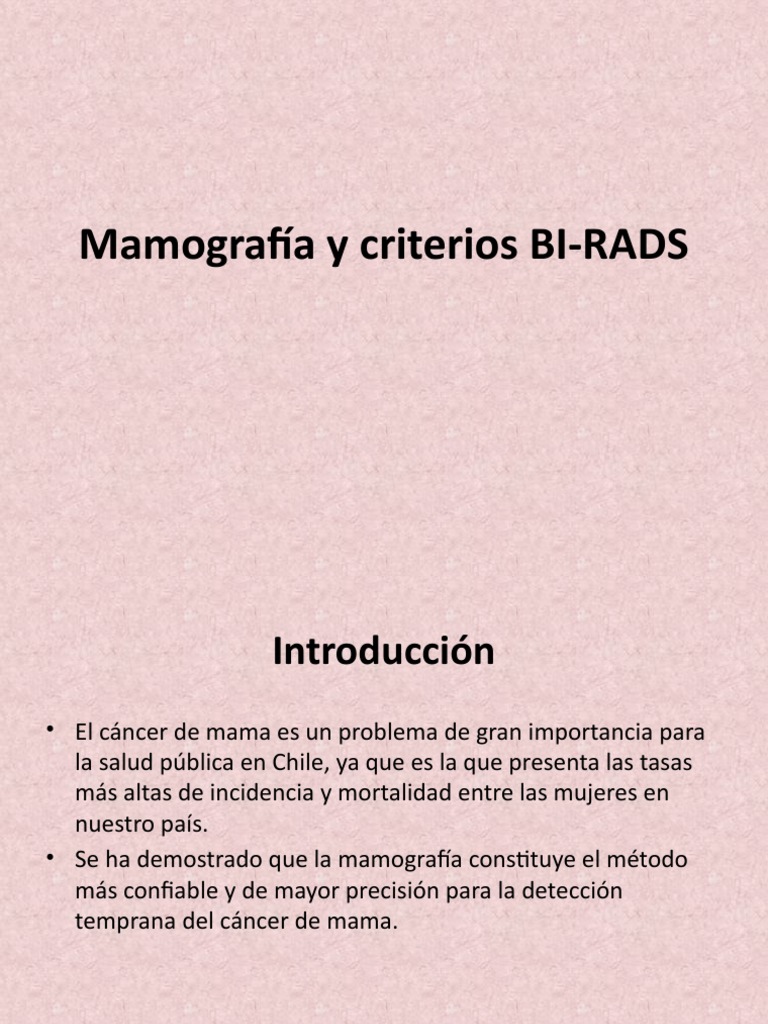 Mamografía y Criterios BI-RADS 2 | PDF | Mamografía | Cáncer de mama