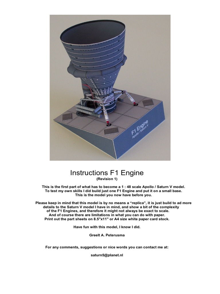 F1 Engine Instructions | PDF