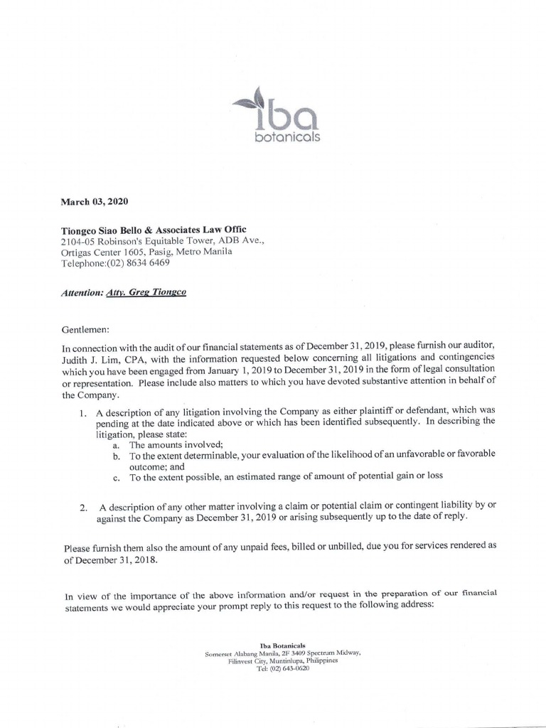 Legal Confirmation Letter PDF | PDF