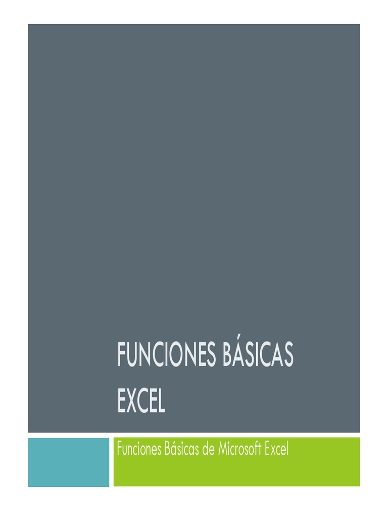 Guía de Funciones Básicas en Excel | PDF | Fórmula | Microsoft Excel