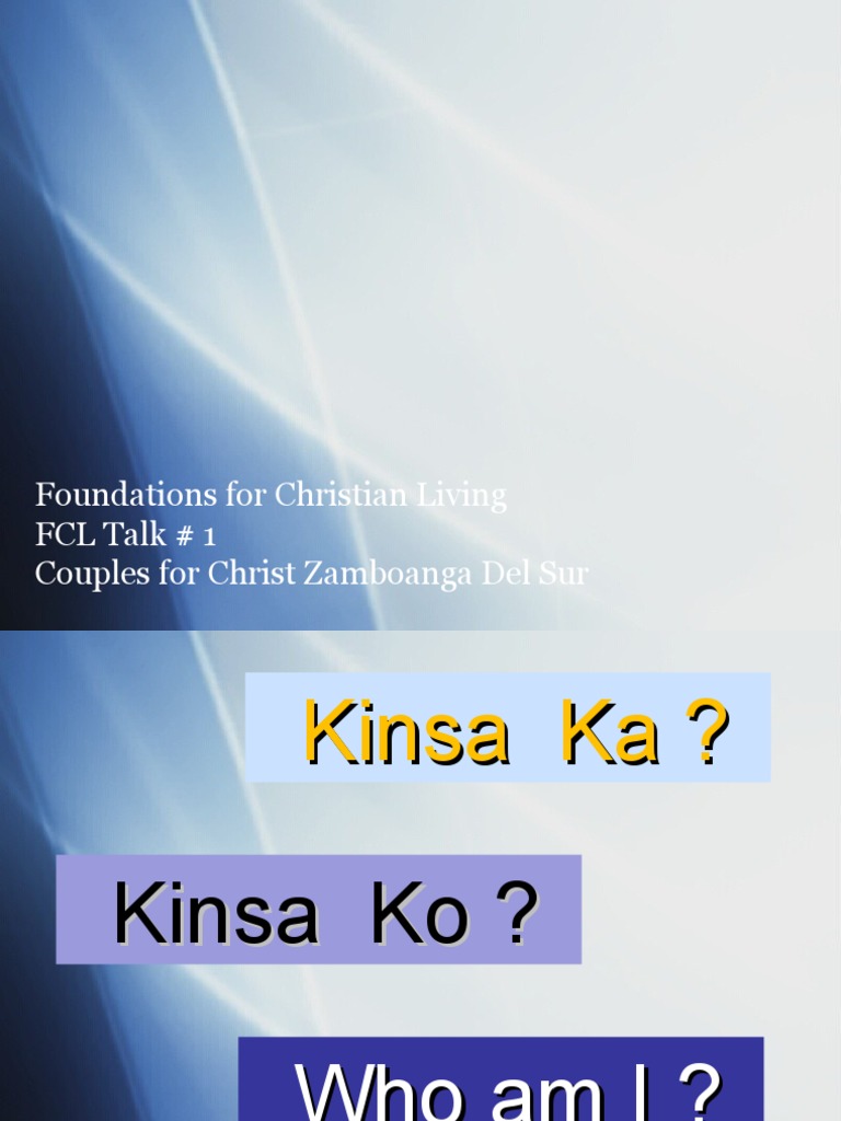 FCL Talk 1 - Sons & Daughters of GOD | PDF