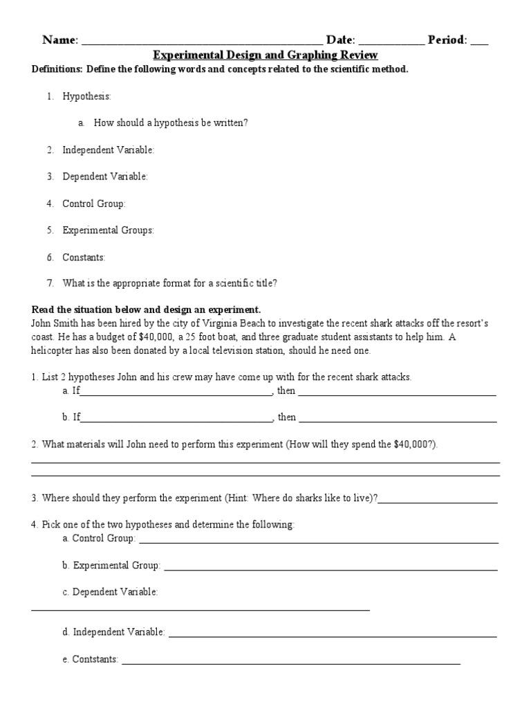 Experimental Design and Graphing Review | PDF | Experiment | Dependent ...