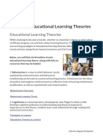 The Five Educational Learning Theories | PDF | Learning Theory (Education) | Behaviorism