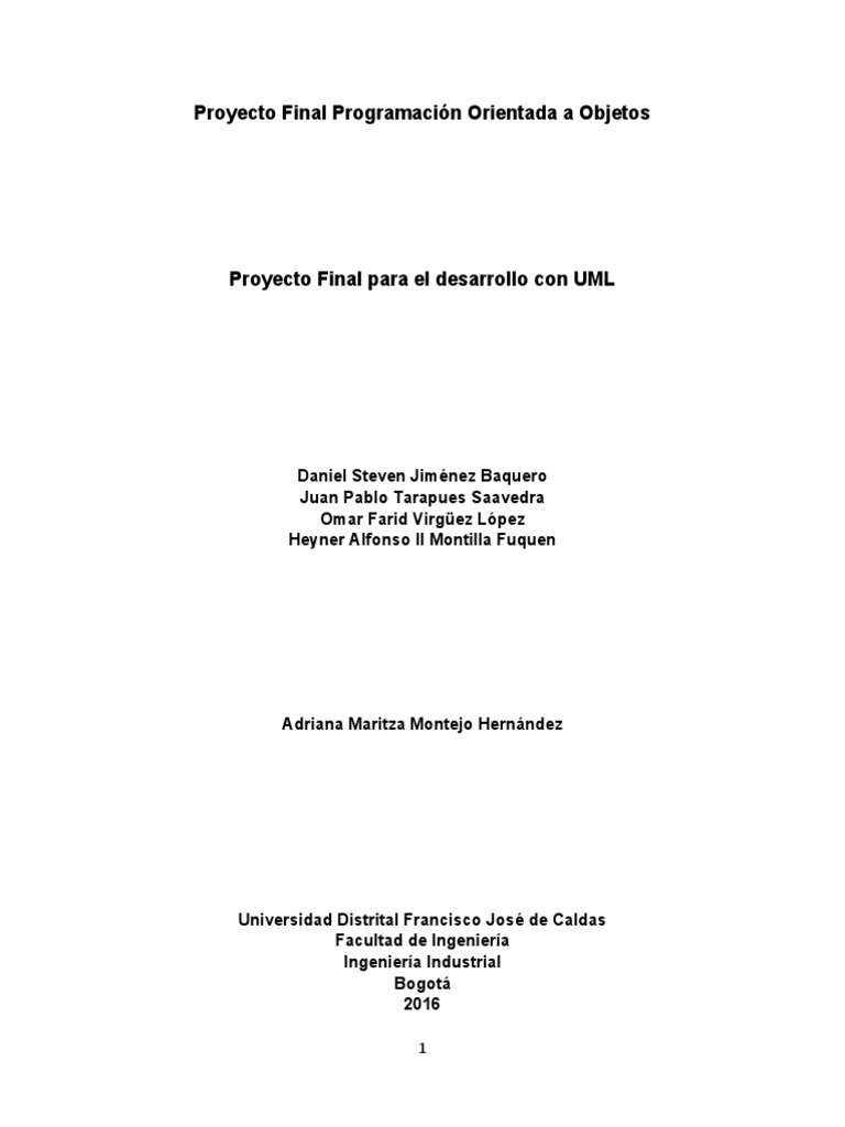 Proyecto Final Uml | PDF | Hotel | Informática