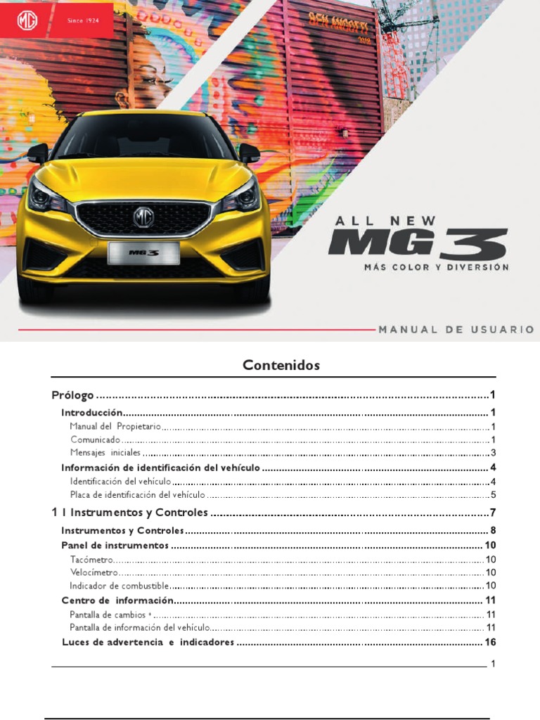 Manual de Usuario MG3 PDF | PDF | Airbag | Sistema de freno antibloqueo