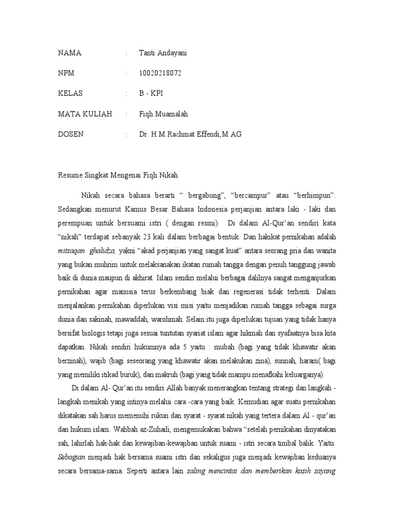 Resume Fiqh Nikah | PDF