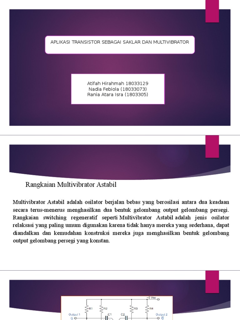 Rangkaian Multivibrator Astabil | PDF