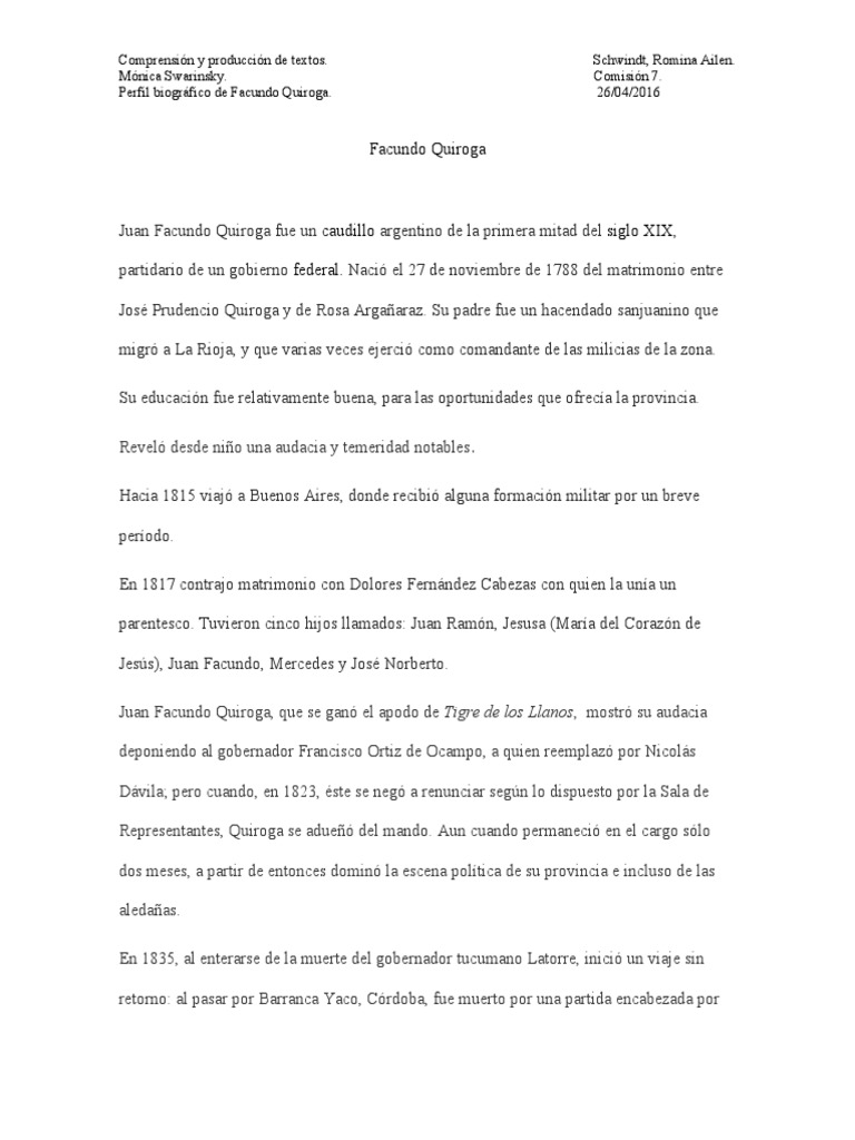 Facundo Quiroga | PDF