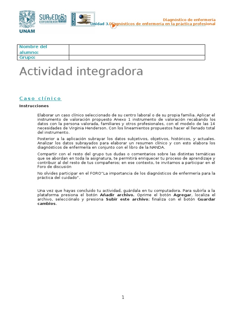 Act Integ U3 | PDF | Enfermería | Ciencias de la Salud