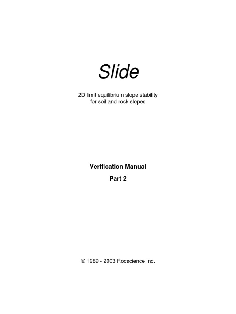 SLIDE Verification Manual Part 2 | PDF | Mechanical Engineering | Physics