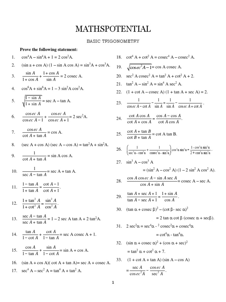 Mathspotential: Prove The Following Statement | PDF | Rotation ...