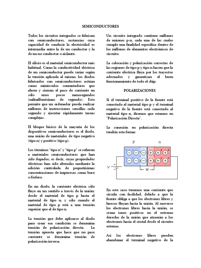 Propiedades de Los Semiconductores | PDF | Semiconductores | Dopaje (semiconductor)