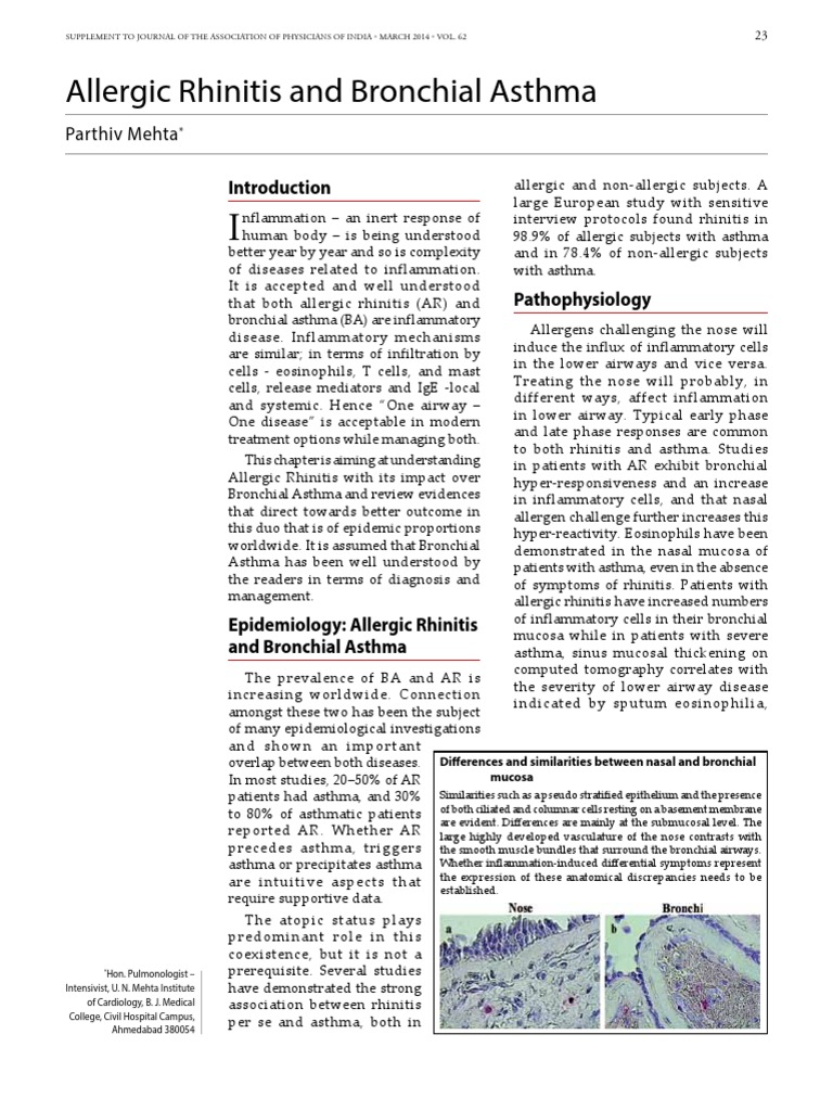 Allergic Rhinitis and Bronchial Asthma: Parthiv Mehta | PDF | Allergy ...