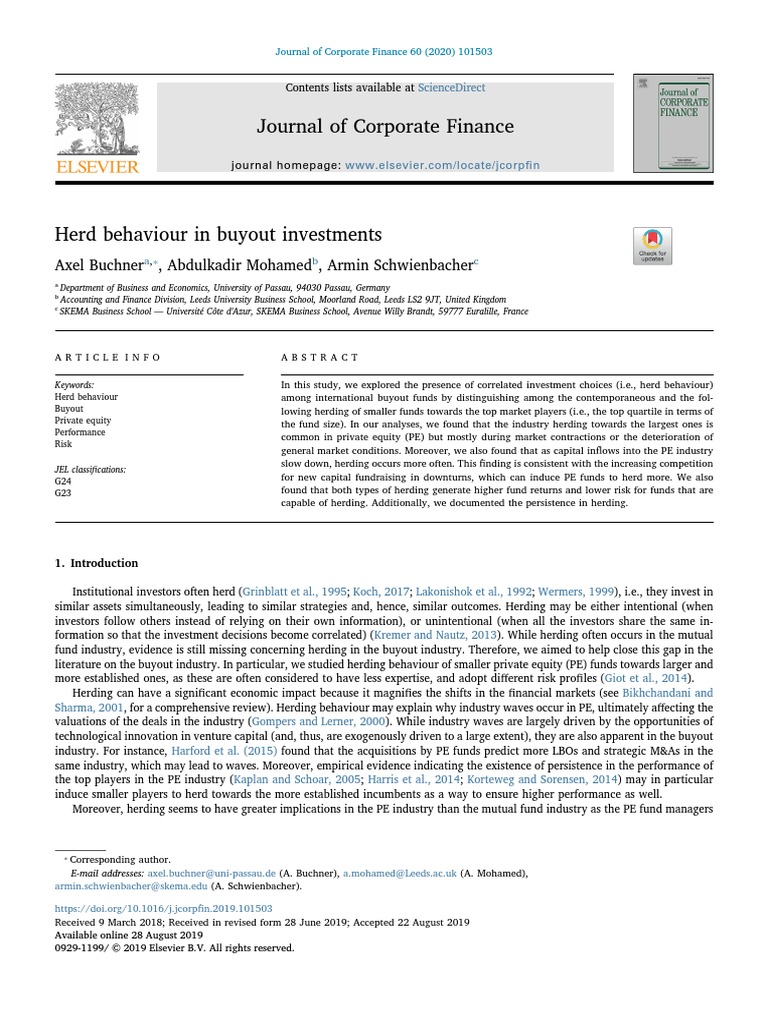 Herd Behavior | PDF | Volatility (Finance) | Investment Management