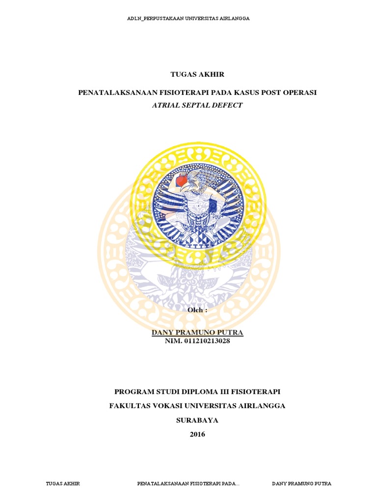 Tugas Akhir Penatalaksanaan Fisioterapi Pada Kasus Post Operasi | PDF