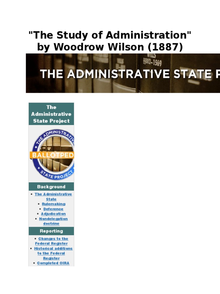 The Study of Administration | PDF | Constitution | Princeton University