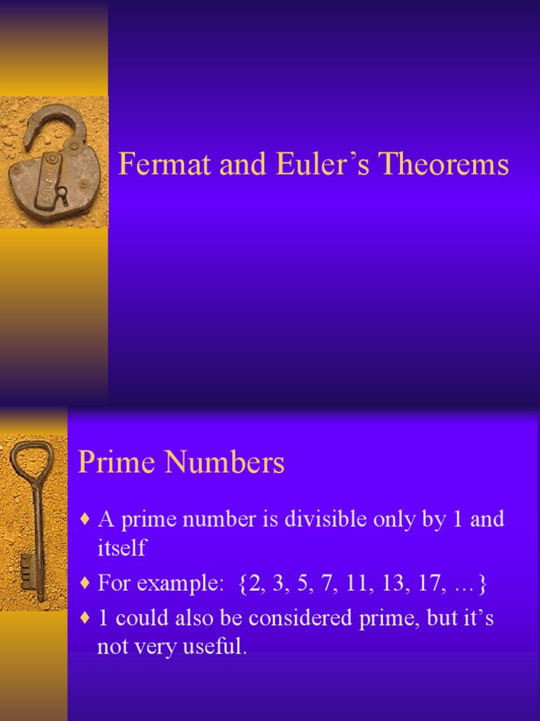 Fermat and Euler's Theorems | PDF | Prime Number | Mathematical Objects