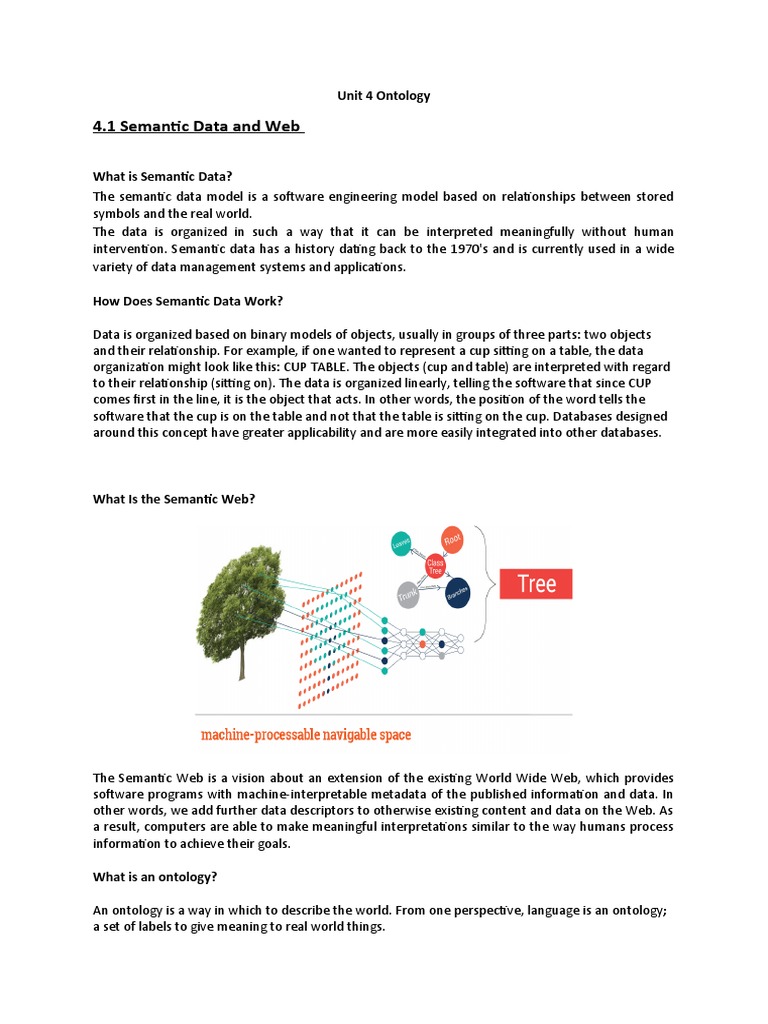 4.1 Semantic Data and Web: Unit 4 Ontology | PDF | Resource Description Framework | Semantic Web