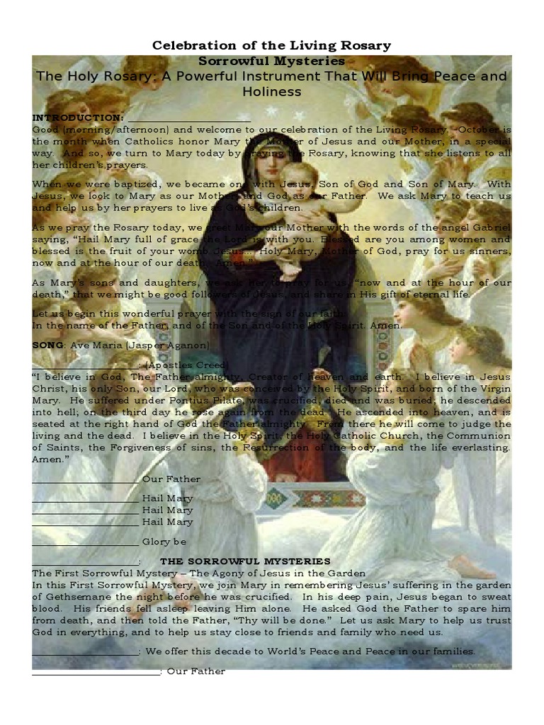 Celebration of The Living Rosary | PDF | Rosary | Mary, Mother Of Jesus