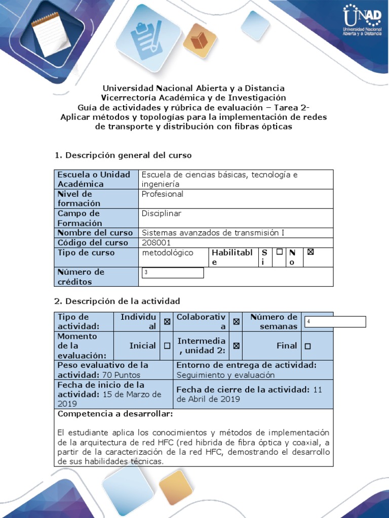 Tarea 2 - Aplicar Métodos y Topologías para Red Hibrida HFC y Red de ...