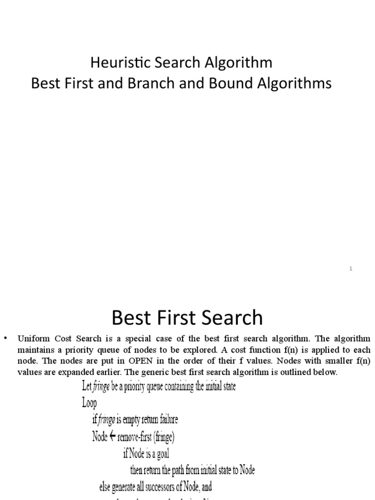 Best First and Branch and Bound Algo | PDF | Algorithms And Data Structures | Theoretical ...