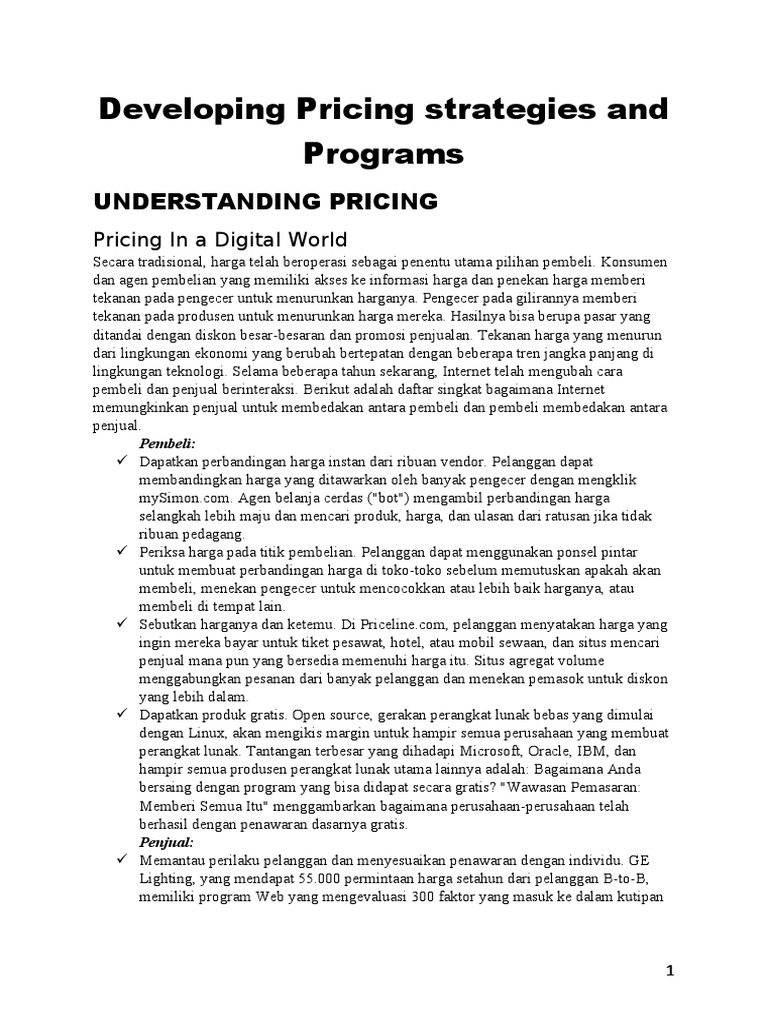 MP ch.16 Developing Pricing Strategies and Programs | PDF