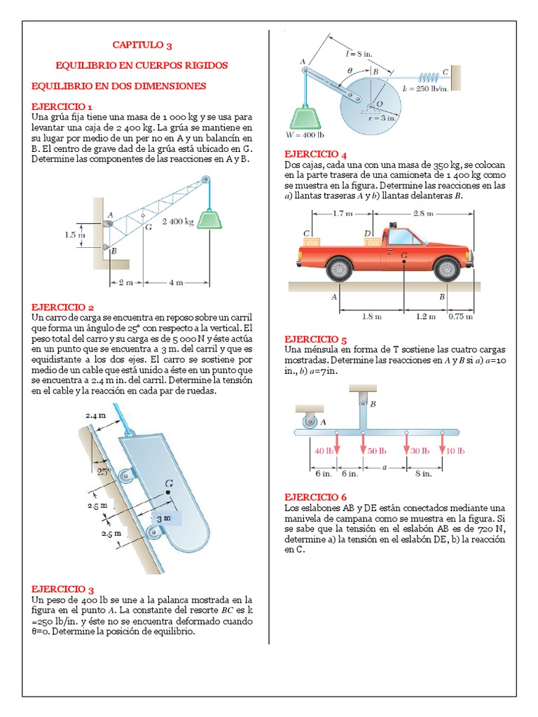 Capitulo 3 Ejercicios | PDF | Tensión (Física) | Grúa (máquina)