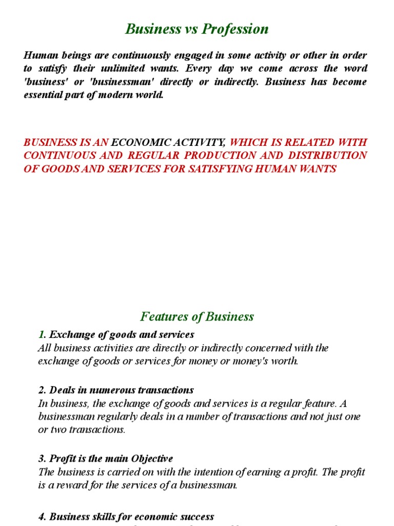 Business vs Profession Explained | PDF | Medical Ethics | Goods