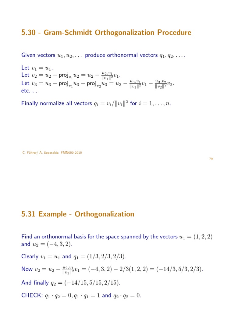 5.30 - Gram-Schmidt Orthogonalization Procedure | PDF | Functions And ...