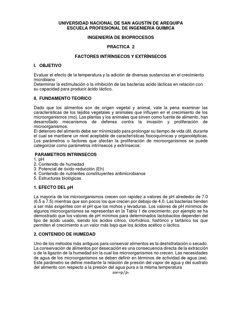 Lab 2 Factores Intrinsecos-Extrinsecos | PDF | Redox | Leche