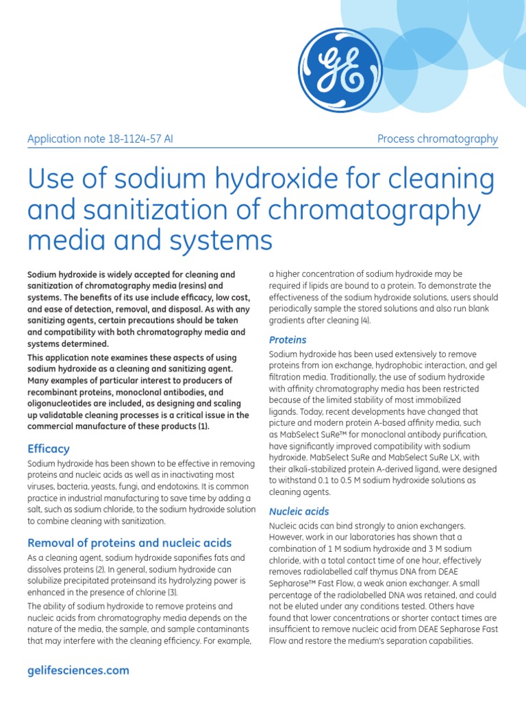 Use of Sodium Hydroxide For Cleaning and Sanitization of Chromatography ...