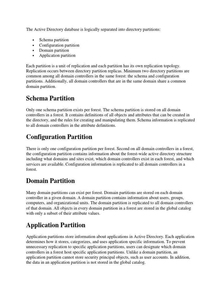 AD Partitions | PDF | Active Directory | Domain Name