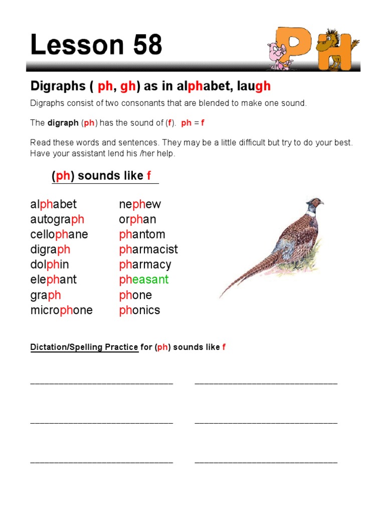 Lesson 58 Silent Letters (PH, GH) | PDF | Phonics | Alphabet