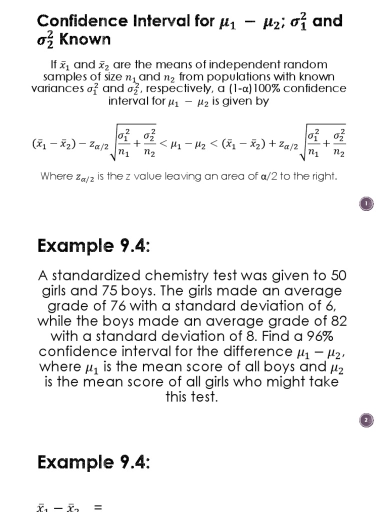 Estimation of Parameters Part 2 PDF | PDF | Confidence Interval | Sample Size Determination