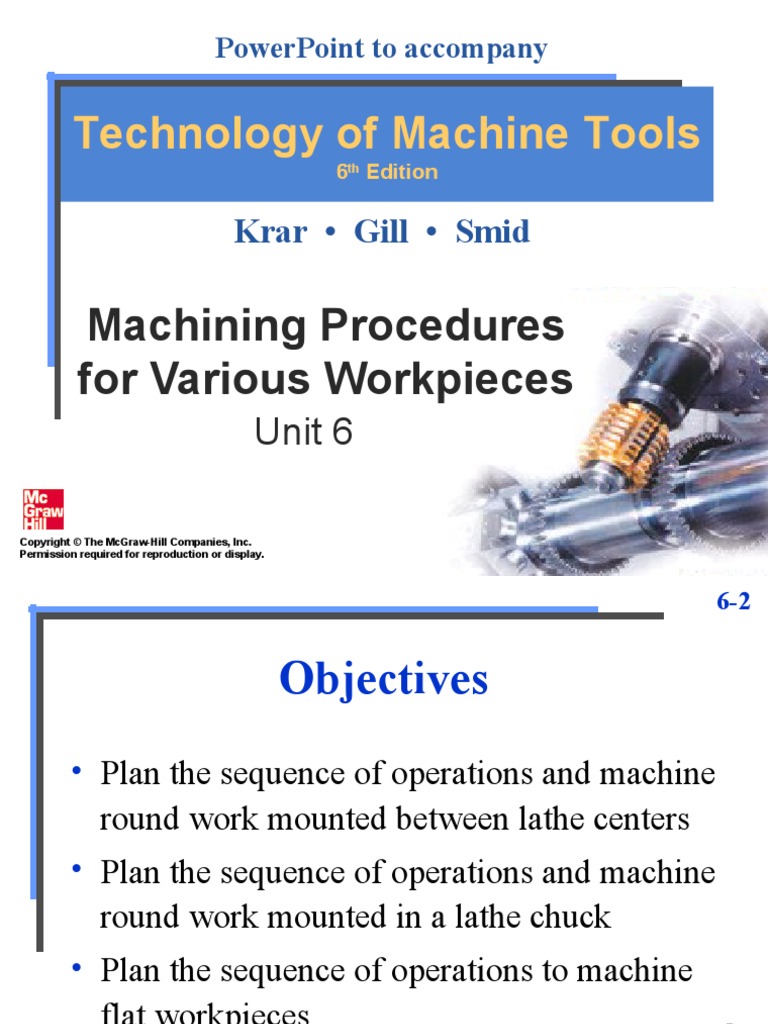 Technology of Machine Tools: Machining Procedures For Various ...