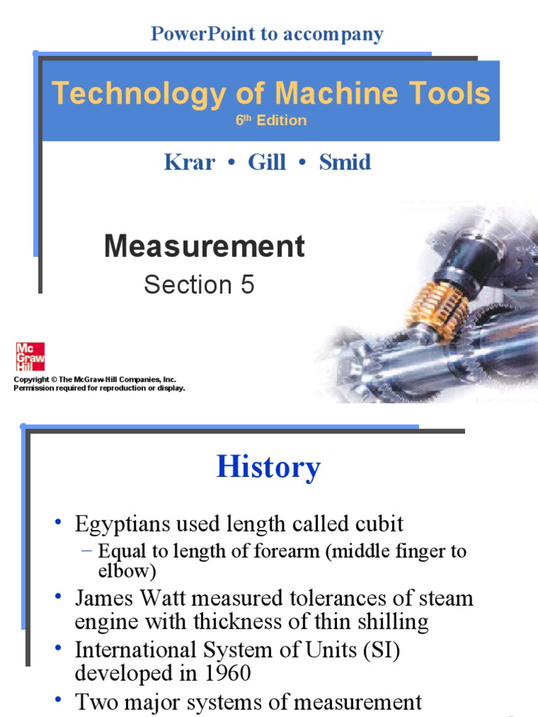 Technology of Machine Tools: Measurement | PDF | International System ...