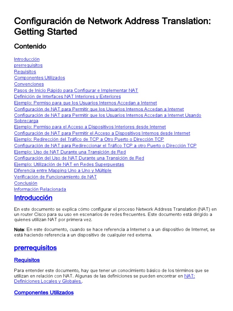 Configuracion de Tipos de NAT para WAN | PDF | Dirección IP | Enrutador (Computación)