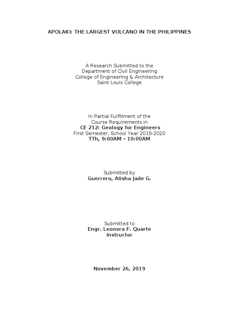 Apolaki - The Largest Volcano in The Philippines | PDF | Volcano ...