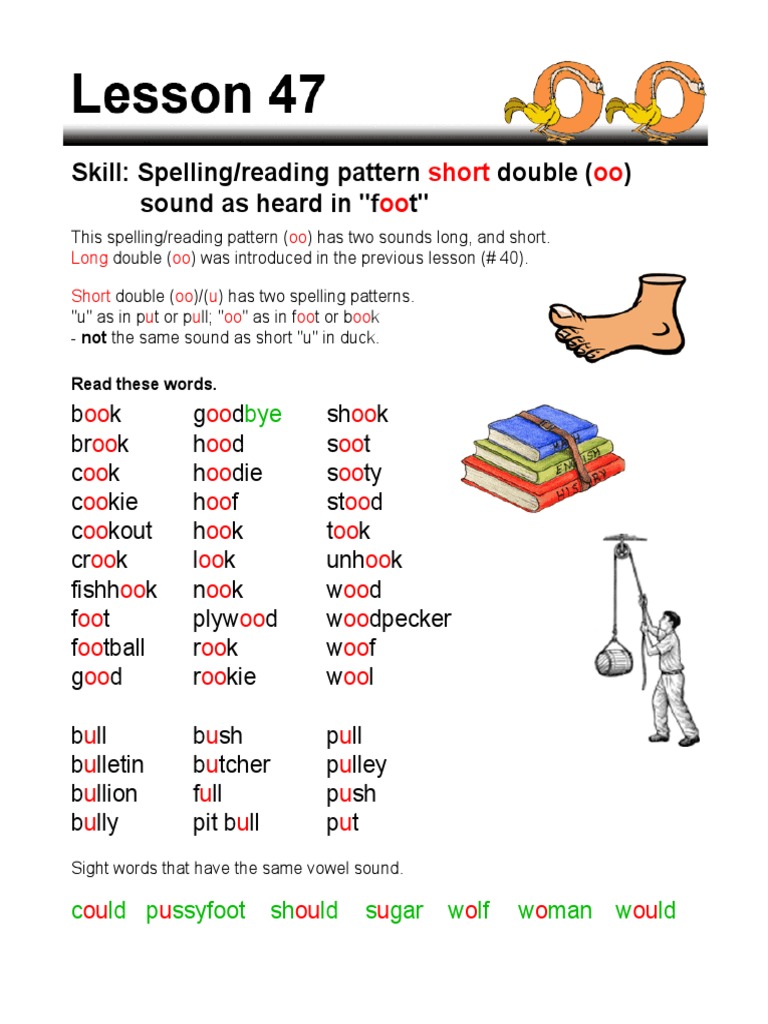 Lesson 47 Variant Vowel Pattern (Short Oo) PDF | PDF | Notation | Writing