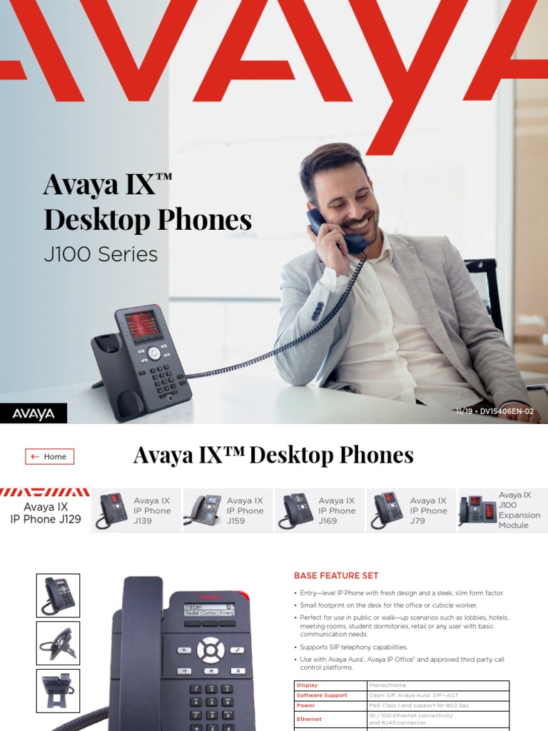 Avaya IX Desktop Phones: J100 Series | PDF | Telephone | Session Initiation Protocol