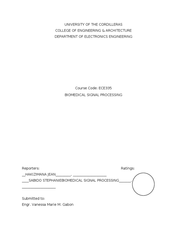 Biomedical Signal Processing Overview | PDF | Biomedical Engineering ...