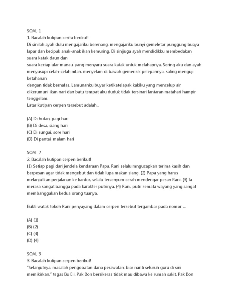 Contoh Soal Cerpen | PDF