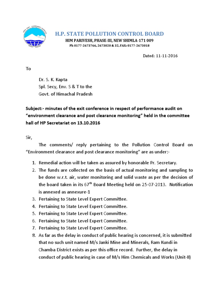 H.P. State Pollution Control Board | PDF | Environmental Issues ...