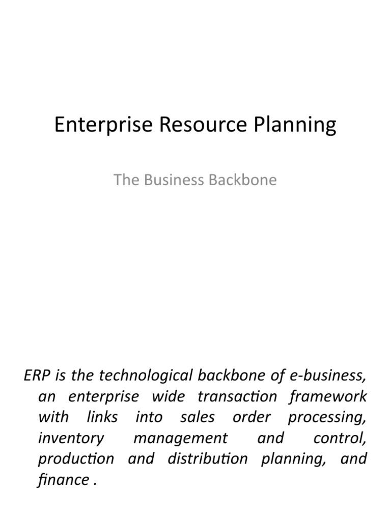 Enterprise Resource Planning | PDF | Enterprise Resource Planning ...