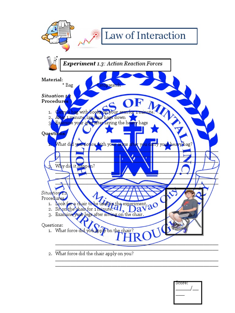 Experiment 1.3 Action Reaction Forces | PDF
