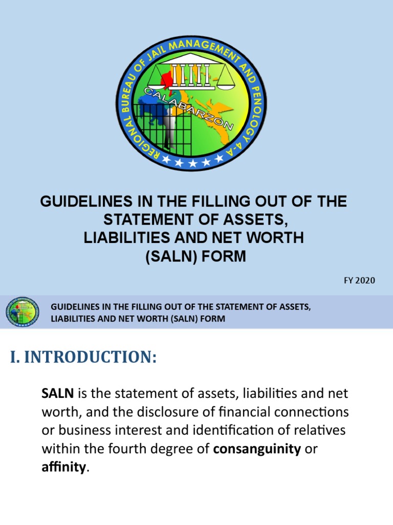 Guidelines in The Filling Out of The Statement of Assets, Liabilities ...