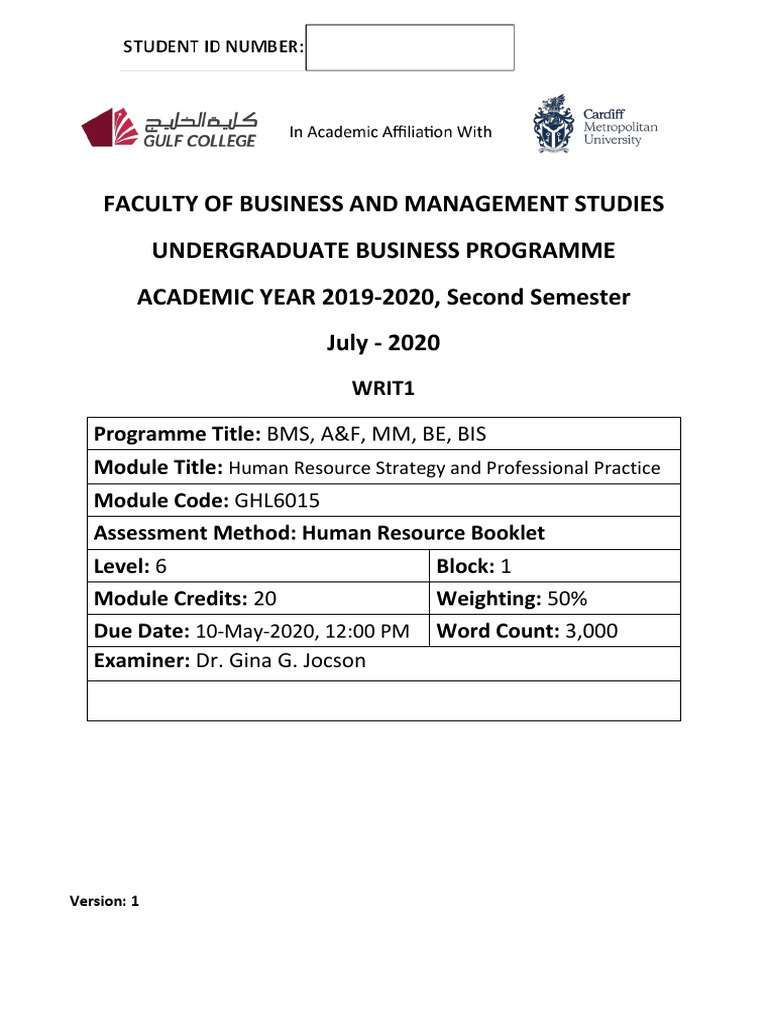 Faculty of Business and Management Studies Undergraduate Business ...